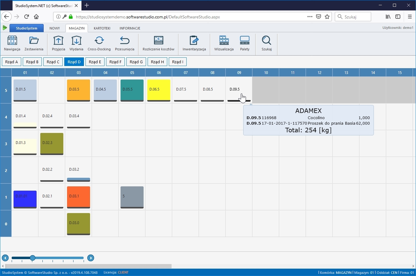 System WMS » Geolokalizacja palet SoftwareStudio