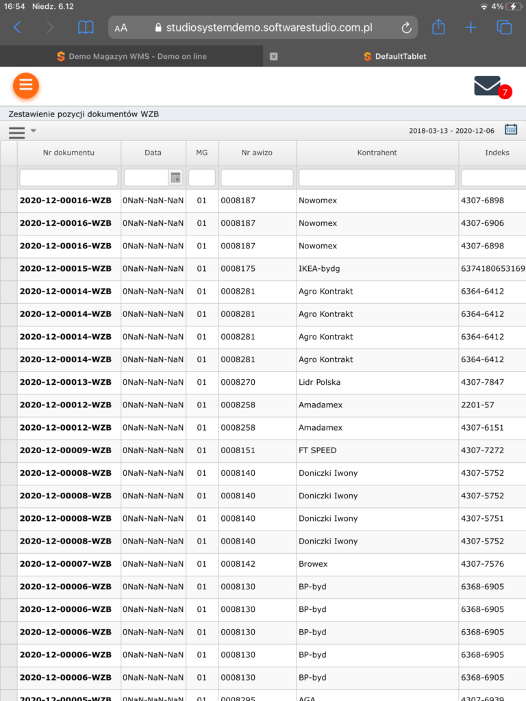System WMS » System WMS
