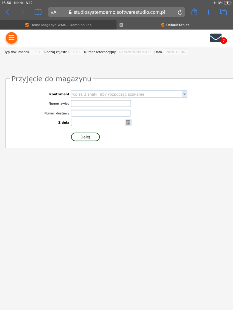System WMS » System WMS